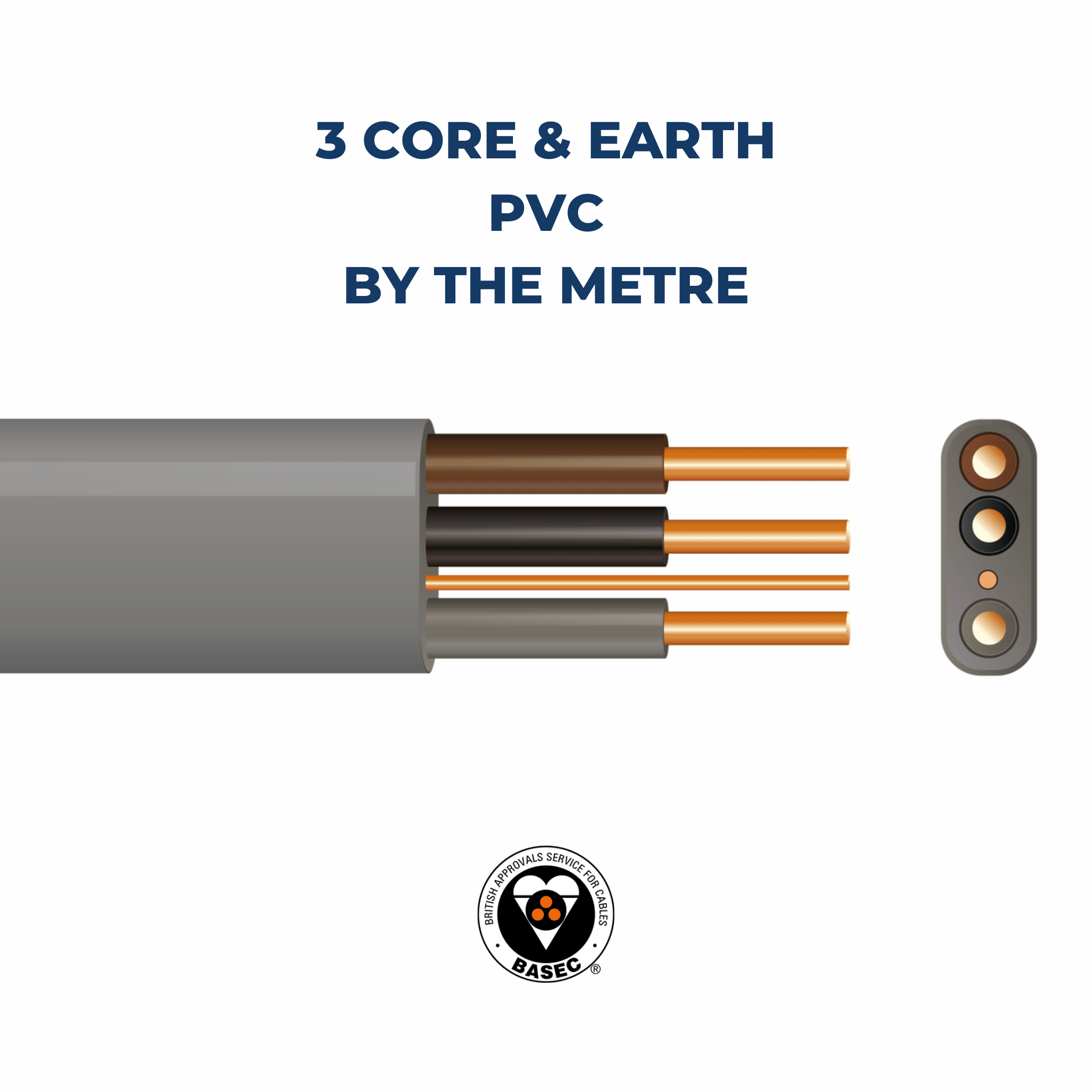 3 Core And Earth Cable 6243Y - BASEC Approved | Cut to Length ...