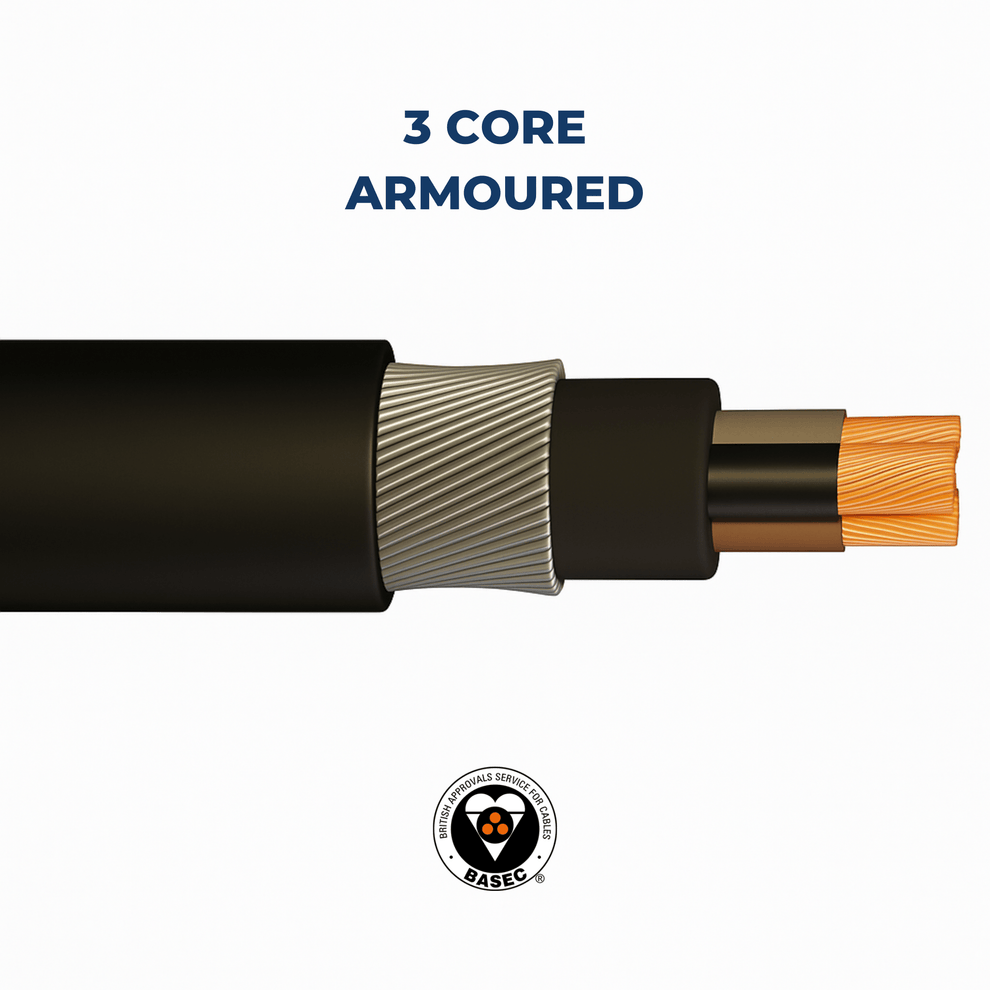 3 Core Armoured SWA Cable - BASEC Approved | Cut to Length | Electrical ...